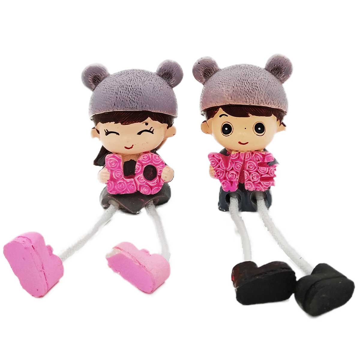 Jogo de Bonecos 2 Peças 6cm em Resina Golden Rio