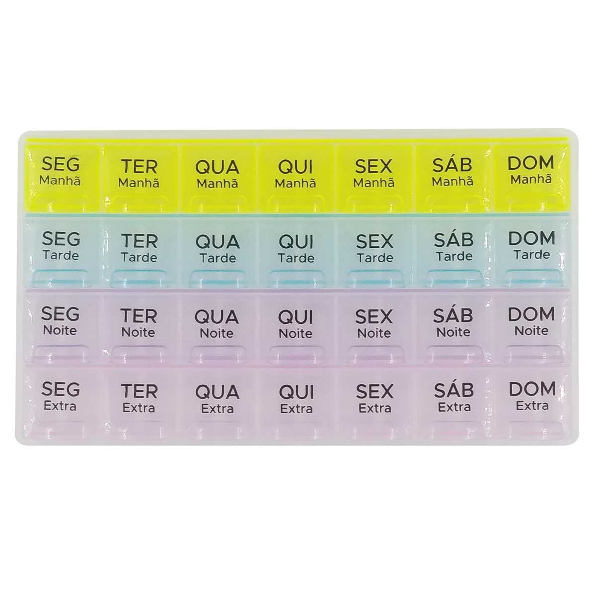 Porta Comprimido Semanal 12x21,5cm em Plástico