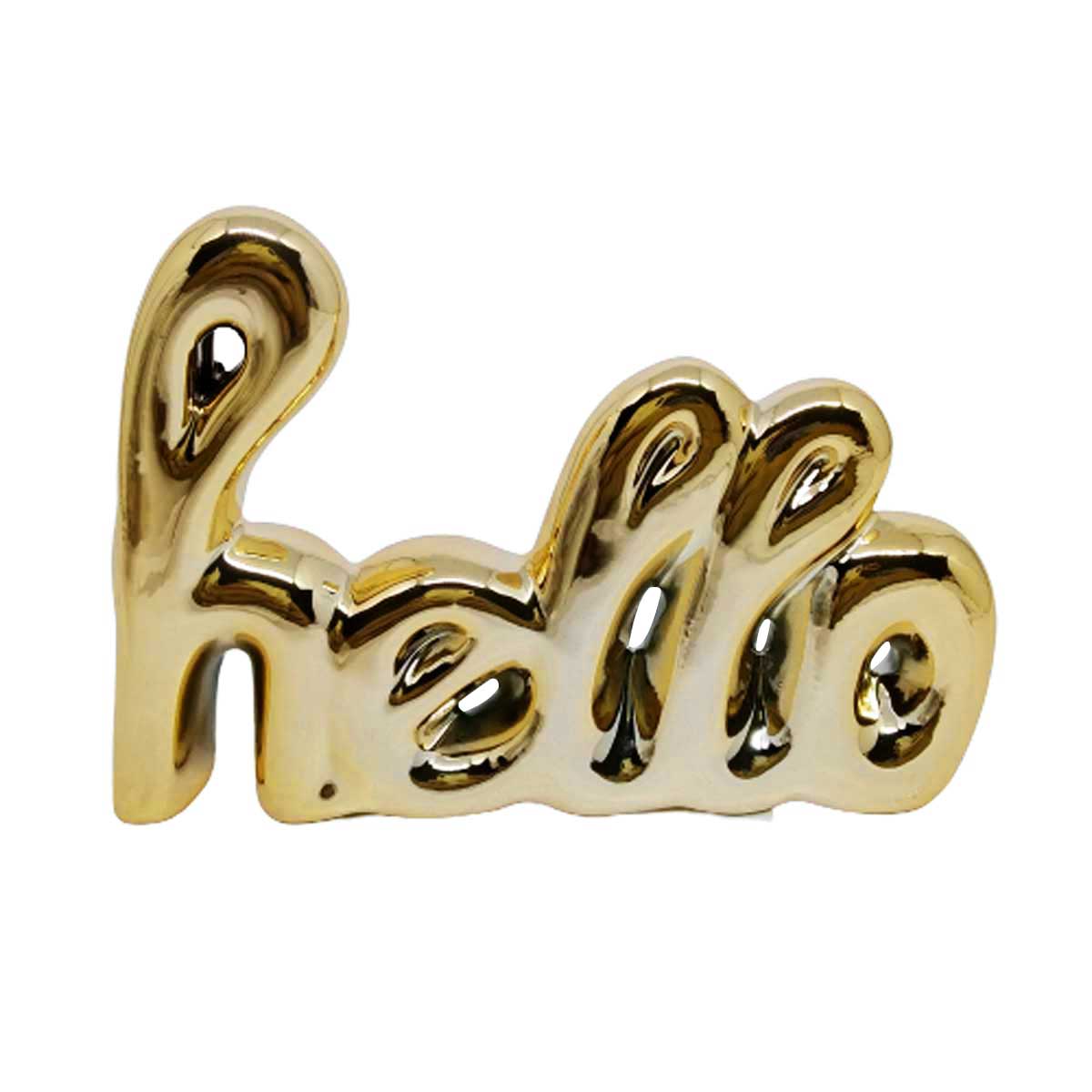 Hello Decorativo de Cerâmica 13x9cm Interponte