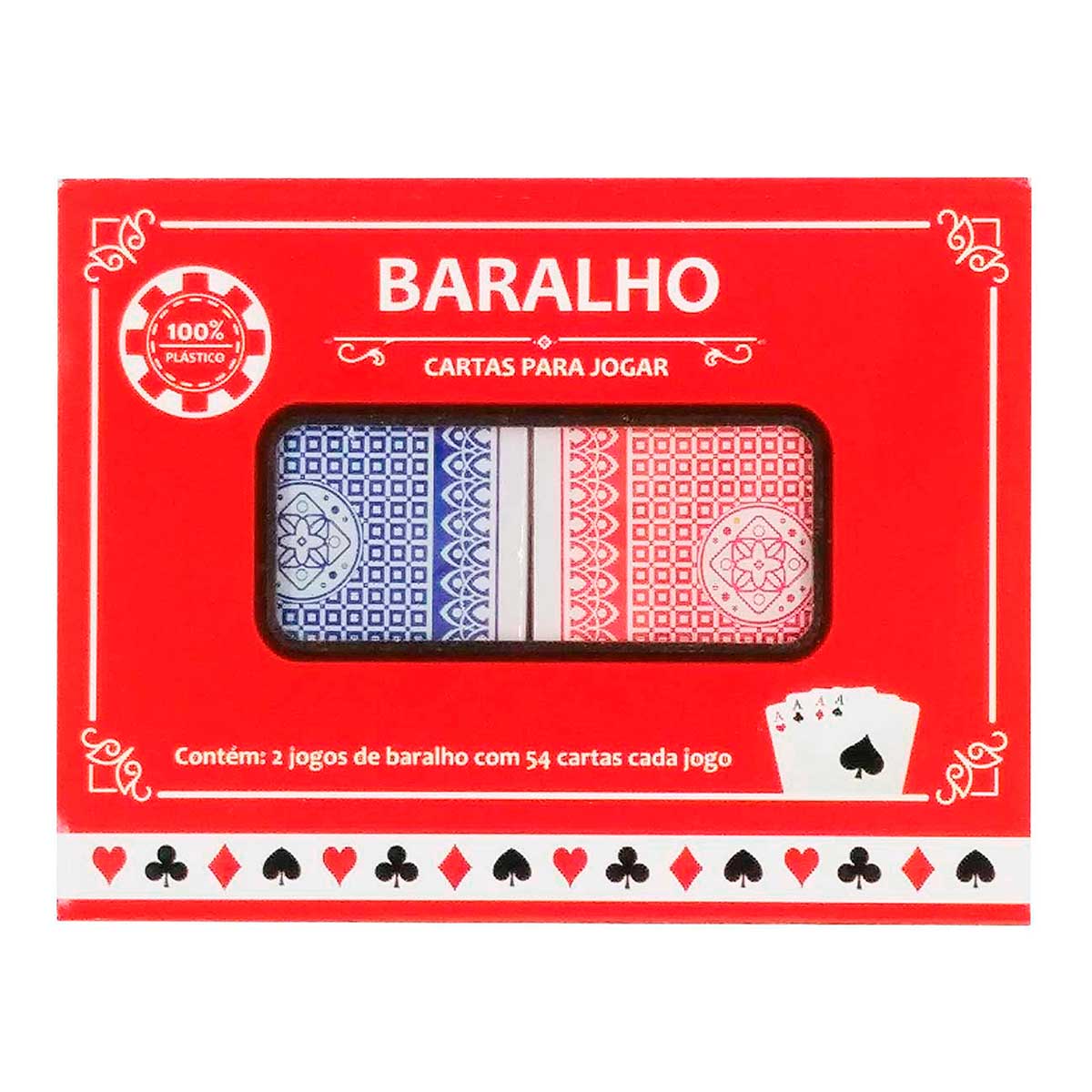 Jogos de Baralho Duplo 108 Cartas em Plástico Imporiente