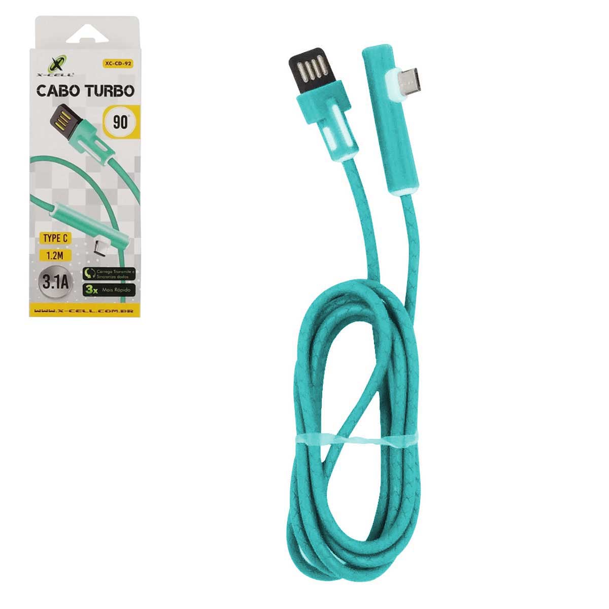 Cabo Turbo Tipo C 1,2m em Plástico X-Cell