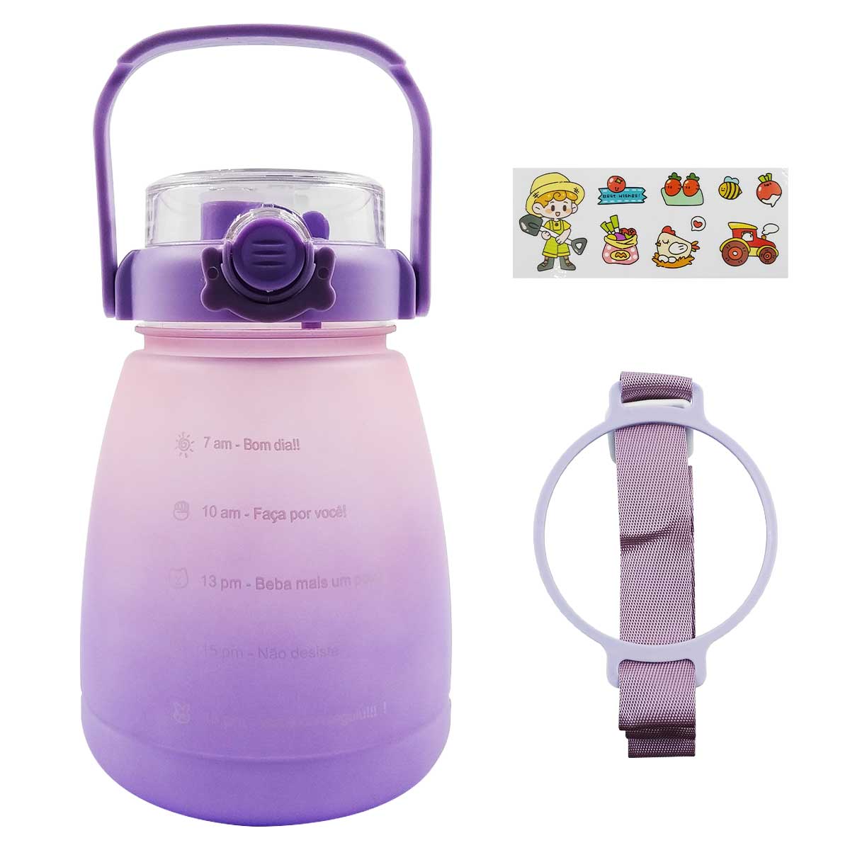 Garrafa Degrade 1,3L C/ Frases em Plástico Golden Rio