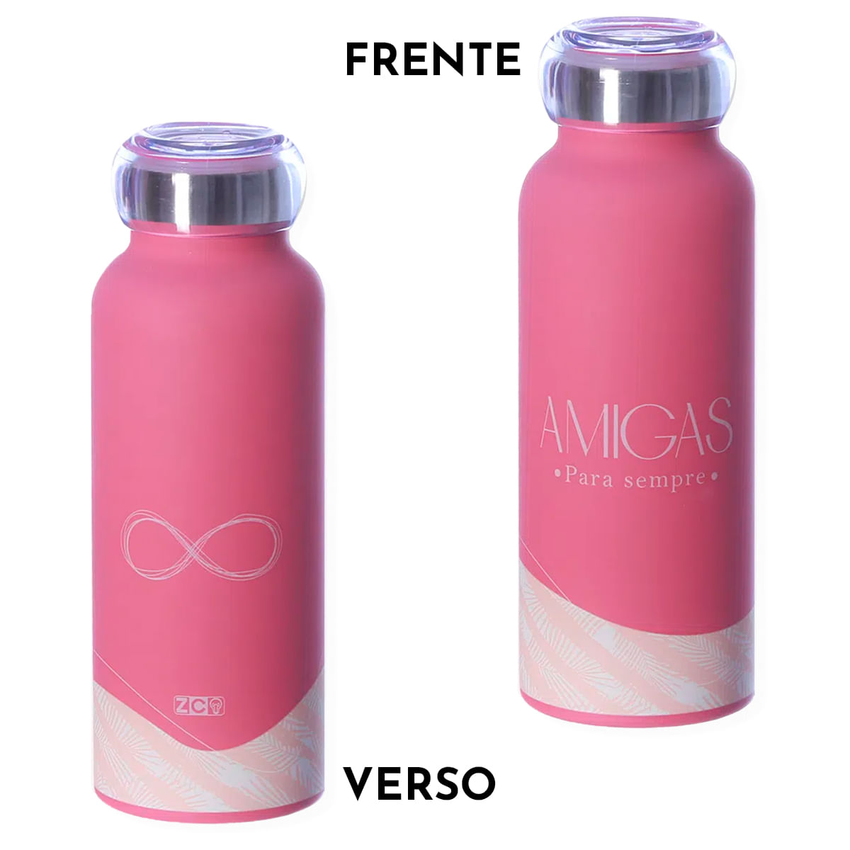 Garrafa Bubble Amigas Para Sempre 500ml em Aço Inox Zona Criativa