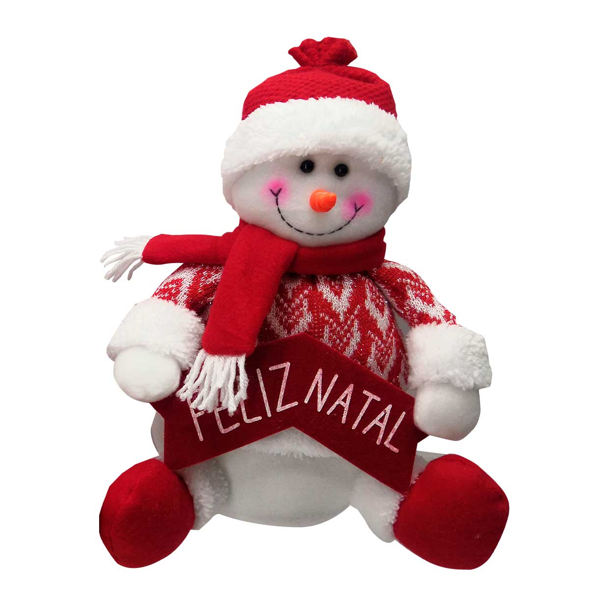 Bonecos Natalinos Feliz Natal 30cm em Poliéster Rio Master