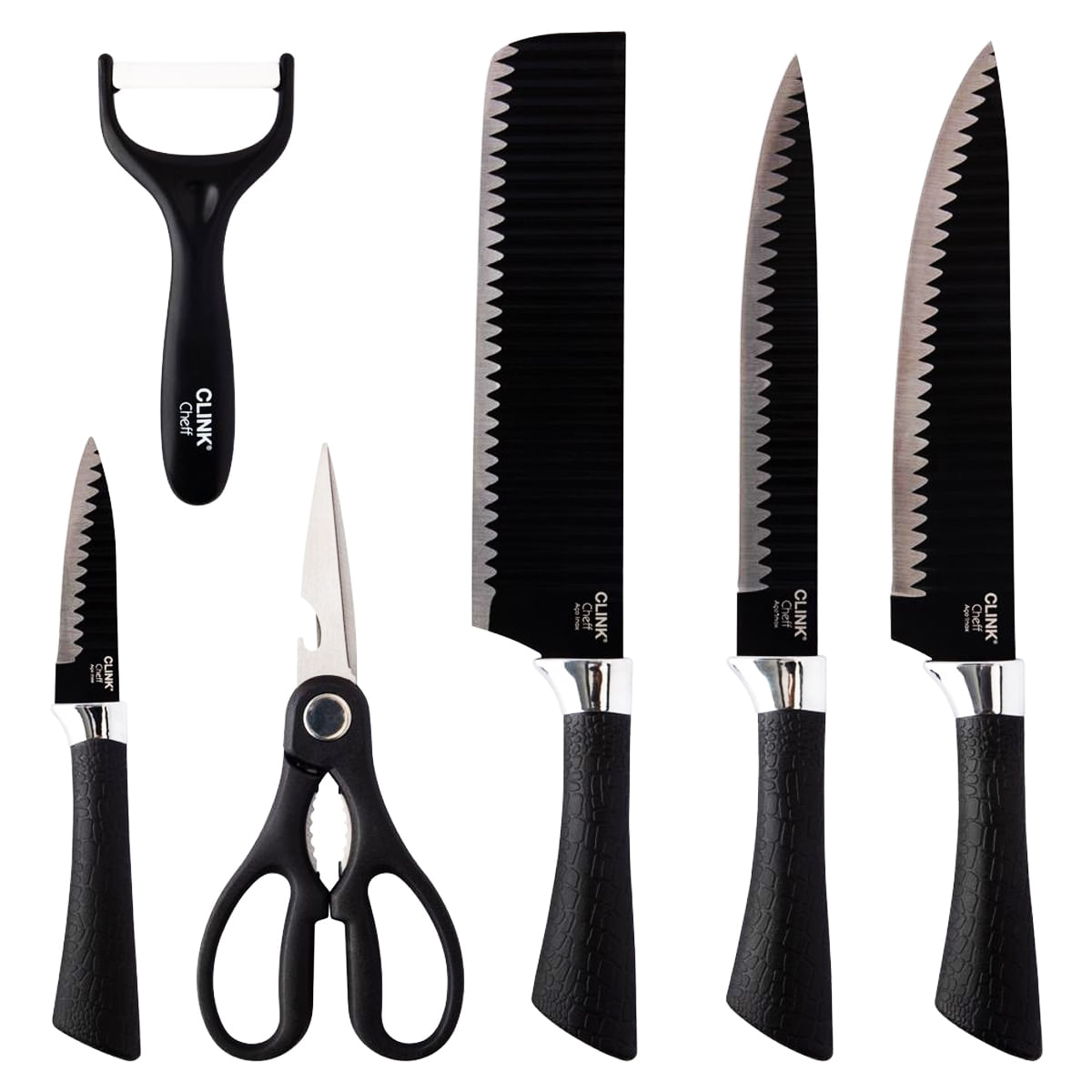 Kit Facas 6 Peças em Aço Inox Clink