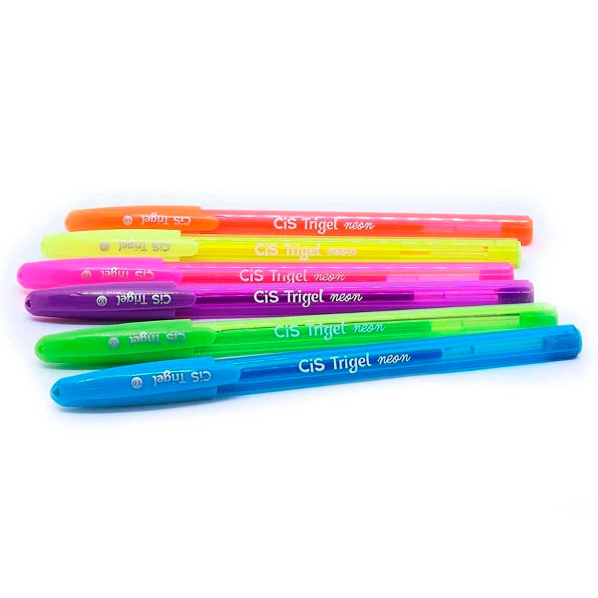 Kit Canetas Gel Trigel Neon 6 Peças em Plástico Cis