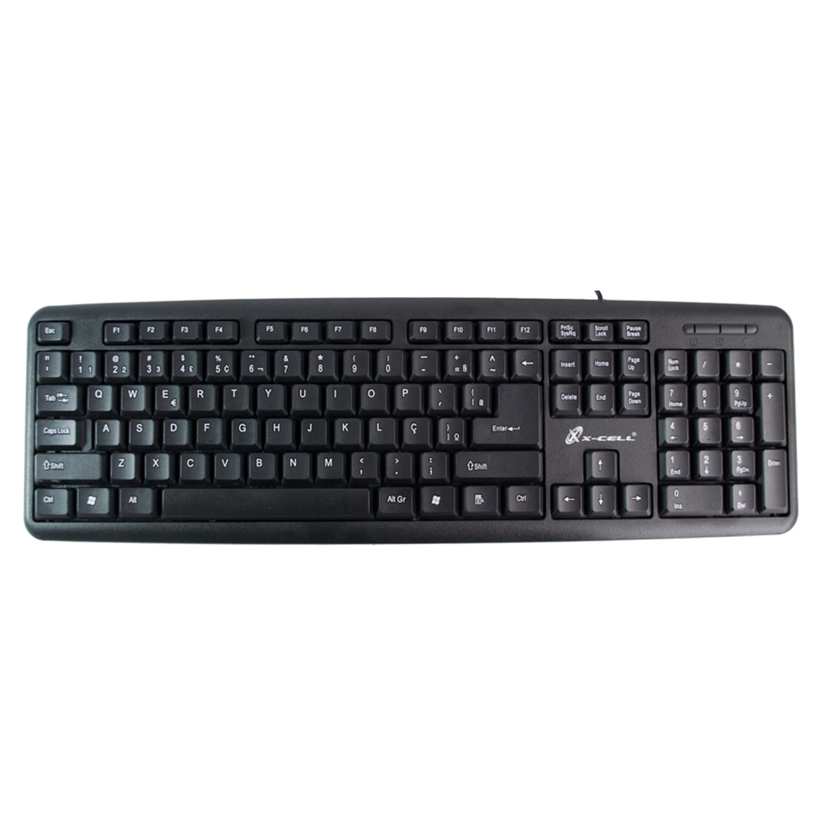 Teclado Slim USB 45x15,5cm em Plástico X-Cell