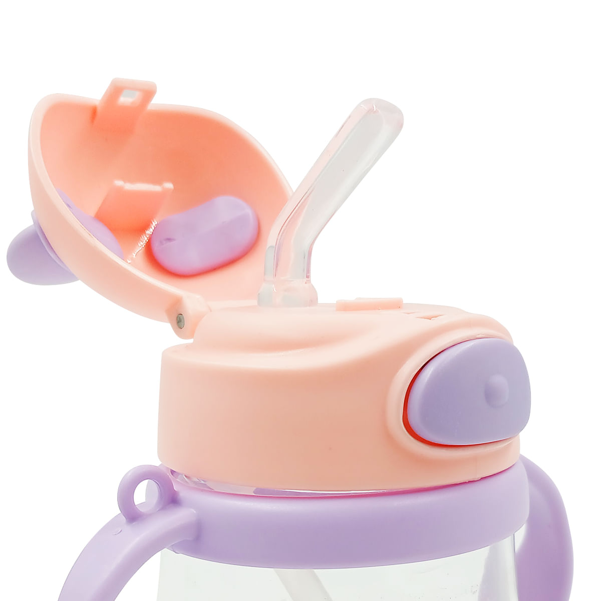 Garrafa Infantil C/ Alça + Canudo 300ml em Plástico Golden Rio