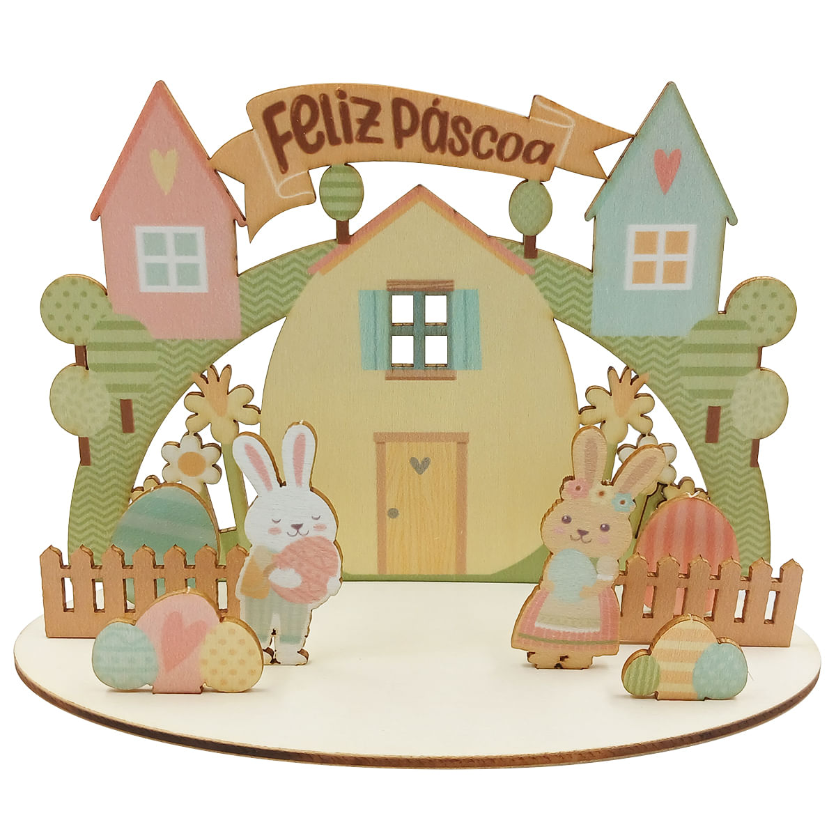 Enfeite de Páscoa Decorativo 18cm em MDF Multiart