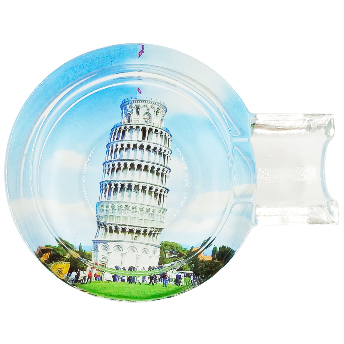 Cinzeiro Estampado 9x3cm em Vidro Lin Ran