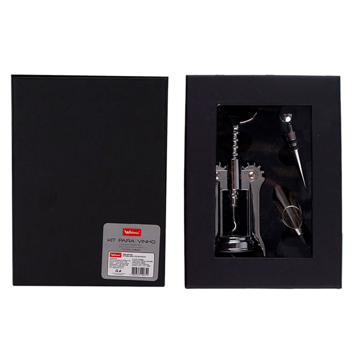 Kit P/ Vinho 3 Peças em Metal Wellmix