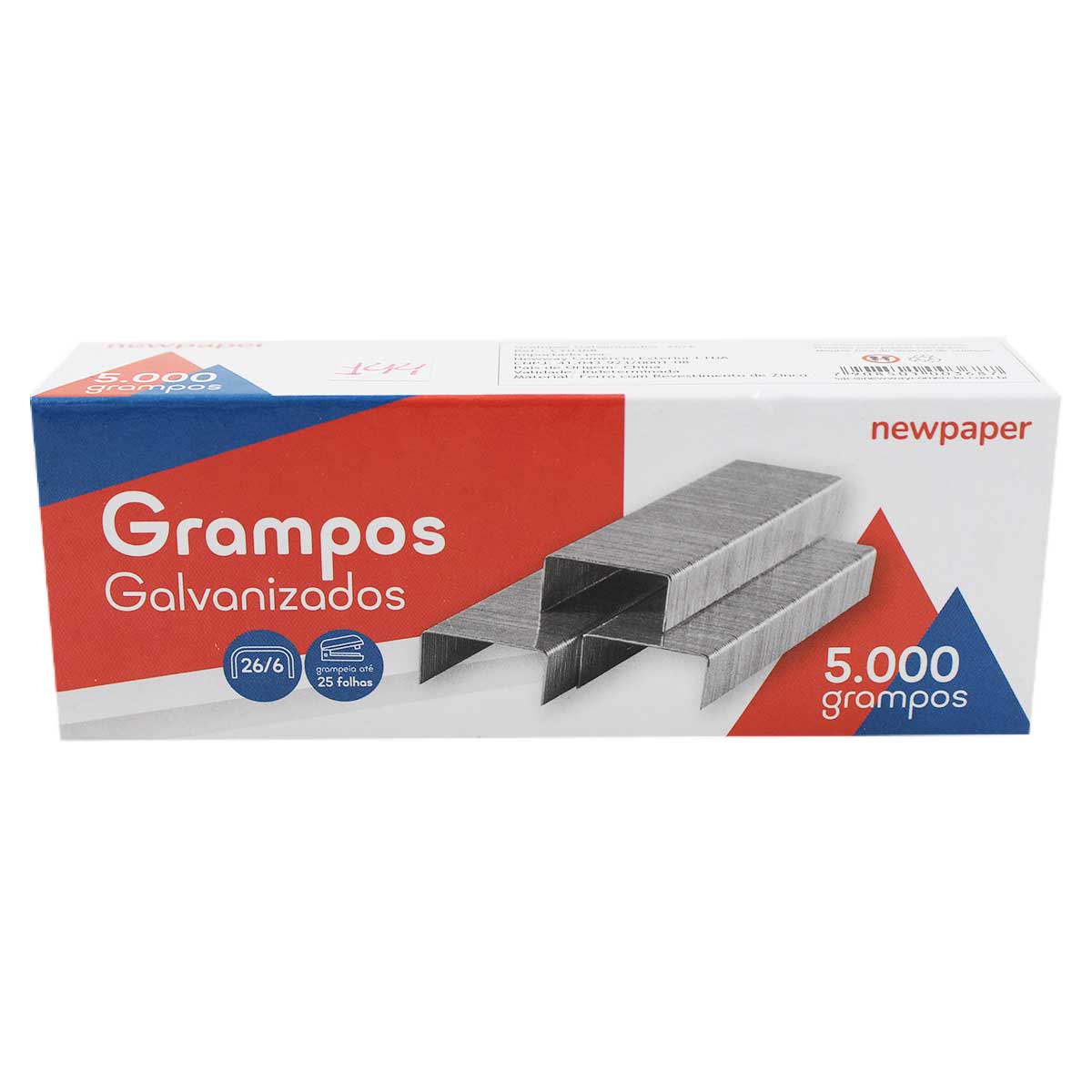 Grampo P/ Grampeador 26/6 5000 Unidades em Metal NewWay