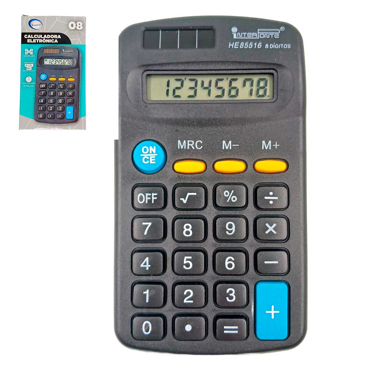 Calculadora de Bolso 8 Dígitos em Plástico Interponte