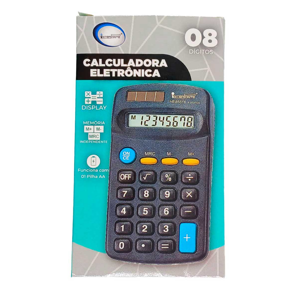 Calculadora de Bolso 8 Dígitos em Plástico Interponte