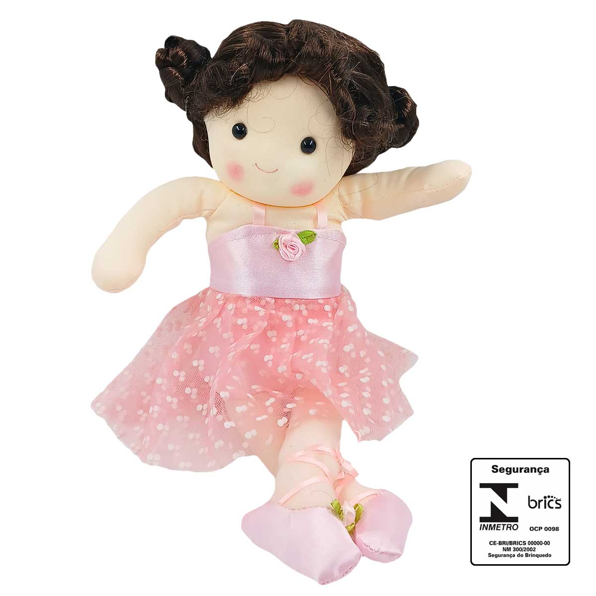 Boneca de Pano Bailarina 38cm em Poliéster Fizzy