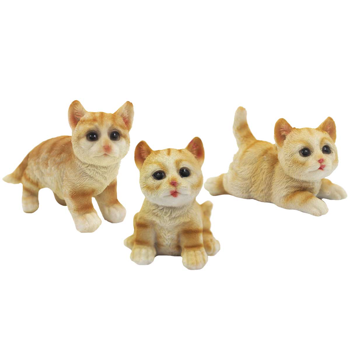 Kit Gato Decorativo 3 Peças em Resina Youbai