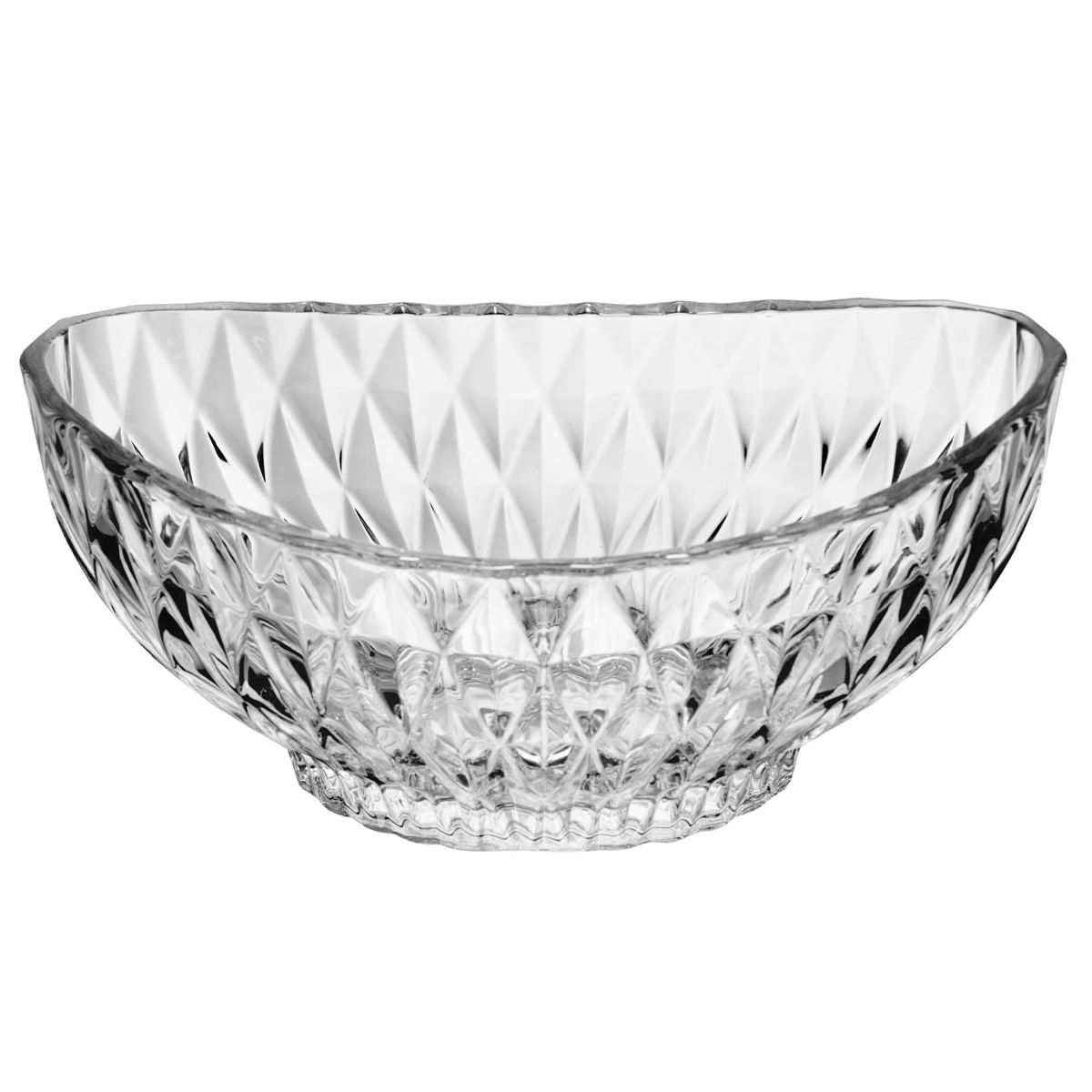 Centro de Mesa Diamond 28x13,5cm em Vidro Lyor