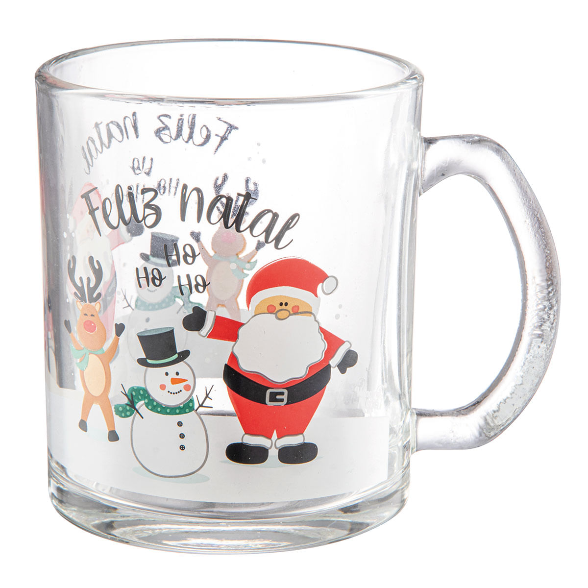 Caneca Natalina Feliz Natal 320ml em Vidro Wincy