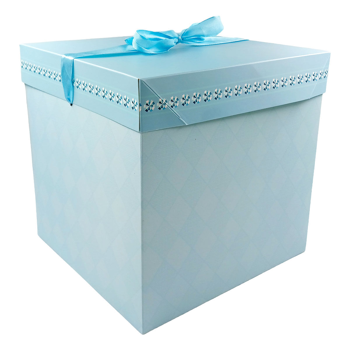 Caixa P/ Presente Quadriculada 20x20cm em Papel Kit Girl
